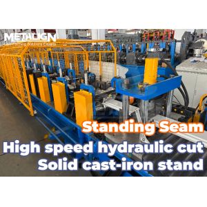 Quality Standing Seam Roofing Roll Forming Machine With Hydraulic Punching And Cutter for sale