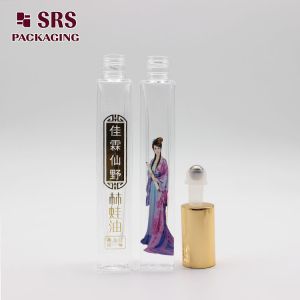 Quality GB2-10ml Square Perfume Glass Roller Ball Container Empty With 3d Printing for sale
