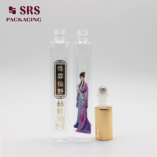 Quality GB2-10ml Square Perfume Glass Roller Ball Container Empty With 3d Printing for sale