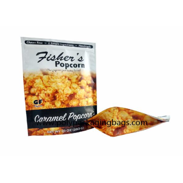 Quality Stand Alone Zipper Top Aluminized Popcorn Snack Bags for sale