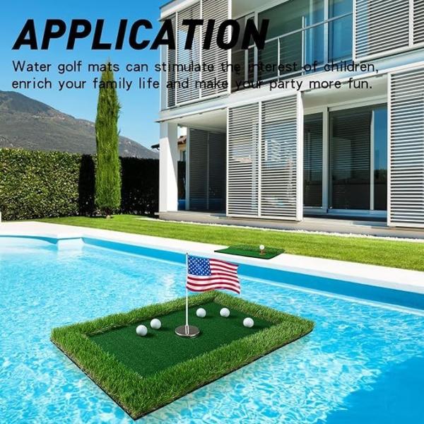 Quality Customized Floating Golf Green for Pools Heat-transfer Printing and OEM Logo for sale