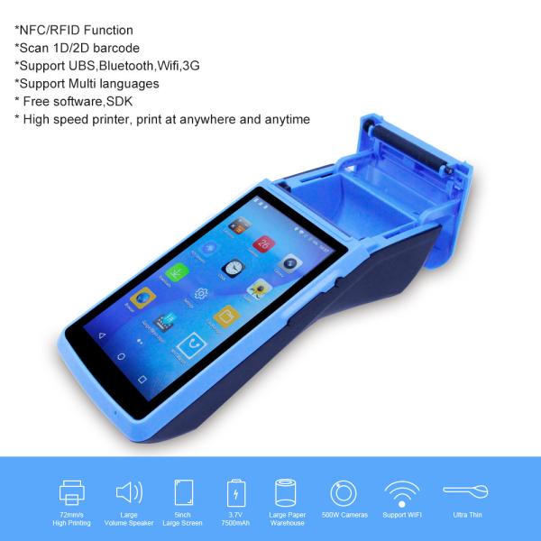 Quality Handheld POS Terminal With Charging Base Android OS for sale