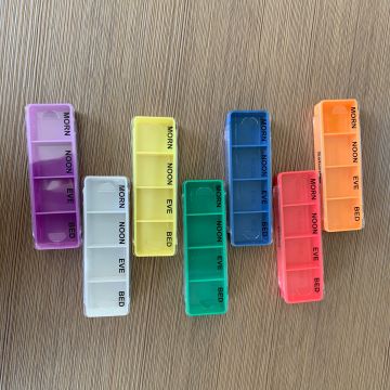 Quality 28 4 5 Pill Box Organizer 4 Times A Day Stackable AM PM Tablet Holder For for sale