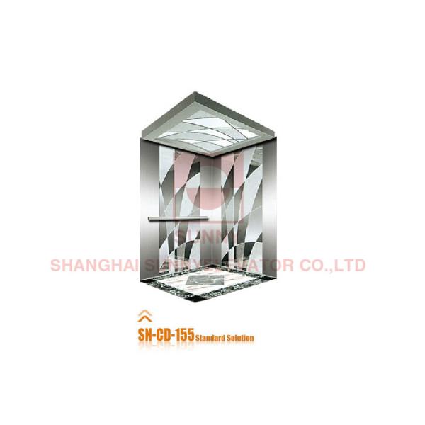 Quality Etching / Hairline Elevator Cabin Decoration , Decorative Mirror Elevator Cabin for sale