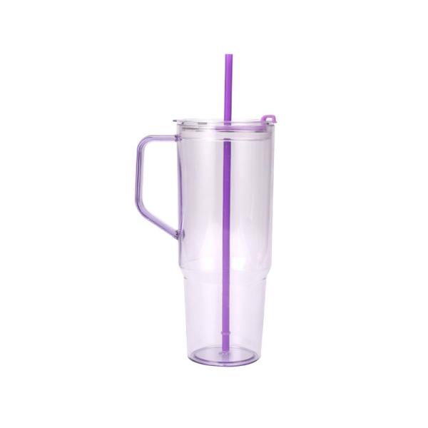 Quality Customizable 40oz Single-layer Handle Cup Large-capacity Straw Portable Plastic for sale