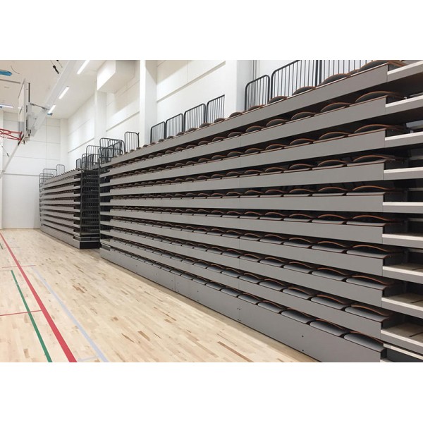 Quality Easily Operated Telescopic Stadium Seating Systems Durable With HDPE Gray Seats for sale