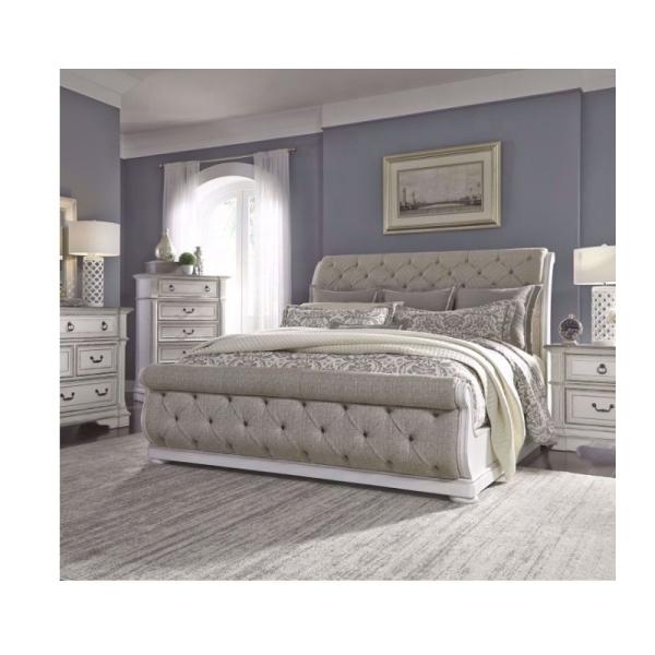 Quality Wood Master Bedroom Furniture Upholstered Platform Bed for sale