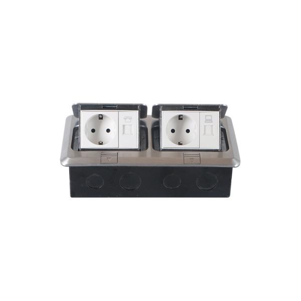 Quality Motorized Polished Pop Up Floor Outlet Double Socket Floor Box CE Passed for sale