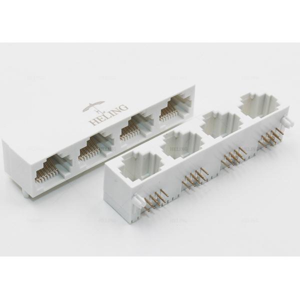 Quality ABS Resin Housing THT Rj45 Multiple Port Connectors MJ5688L-W014-BRN1 for sale