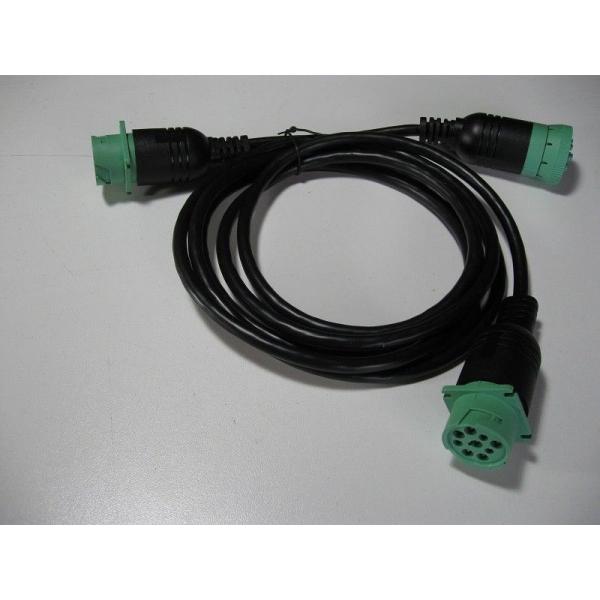 Quality Green Deutsch 9-Pin J1939 Female to Dual 9-Pin Male Splitter Y Cable for sale