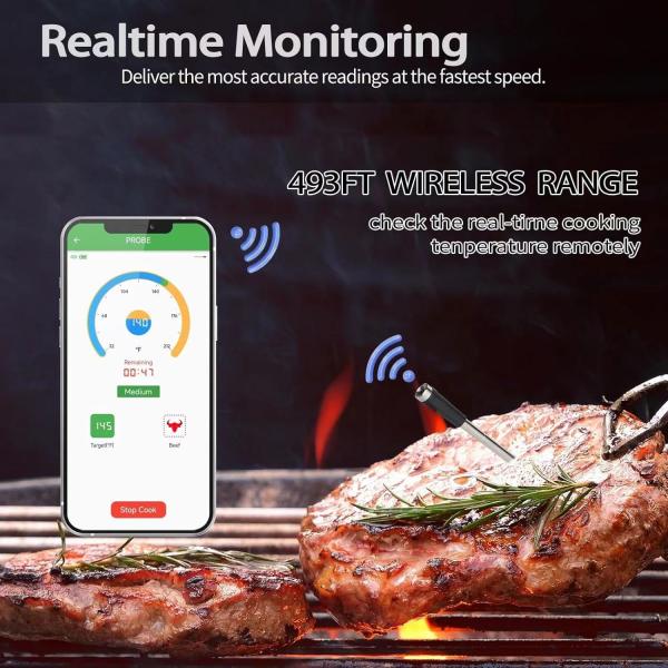Quality Premium Bluetooth Digital Wireless Grill Bbq Thermometer Smart Waterproof for sale