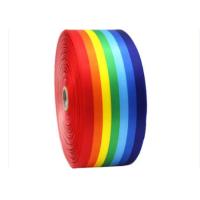 Quality Polyester Rainbow Colored Ribbon , Double Face Wide Rainbow Ribbon for sale