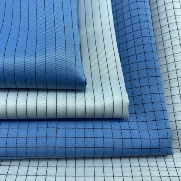 Quality 110GSM Anti Static Polyester Carbon ESD Clothing Material for sale