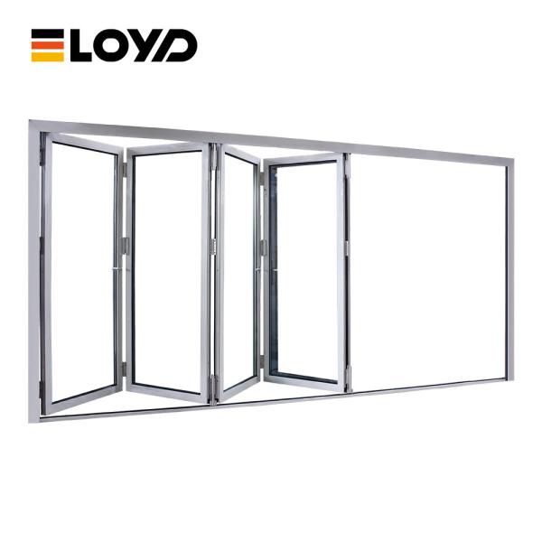 Quality Impact Aluminium Patio Doors Glass Exterior Bifold Folding Fully Glazed for sale