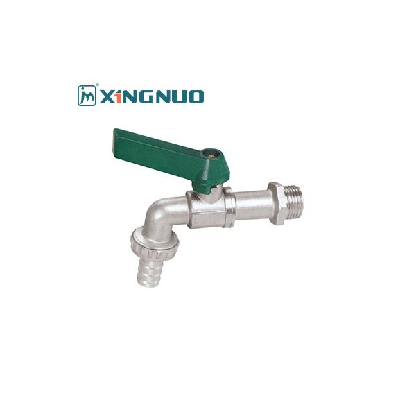 Quality Male Threaded HEX Hose Bibb Cock Tap With Straight Handle And Nickel Plated Brass Lever Bibcock for sale