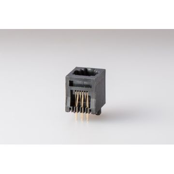Quality PBT Black 6P6C 180 Degree RJ11 Jack Without Ear Tab Down RJ11 Modular Jack for sale