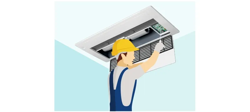 Maintenance access points on Hisense 1-Way Cassette