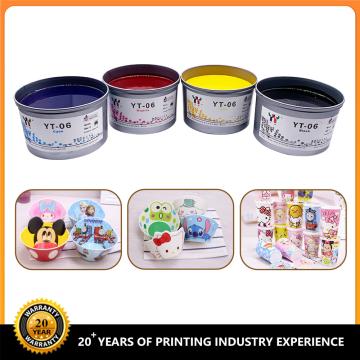 Quality CMYK Melamine High Temperature Ink Offset Printing Solvent Based Ink 1kg Can for sale