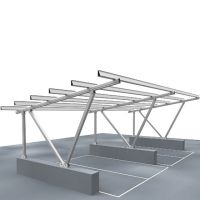 Quality Waterproof PV Solar Carport for Flat Open Field Anodized Aluminium Solar Roof for sale