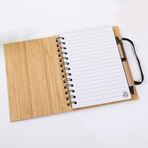 Quality Recyclable A5 Bamboo Cover Notebook , 80 Sheet Notebook For Office Classroom for sale