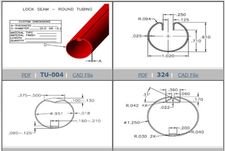 shutter tube profile 