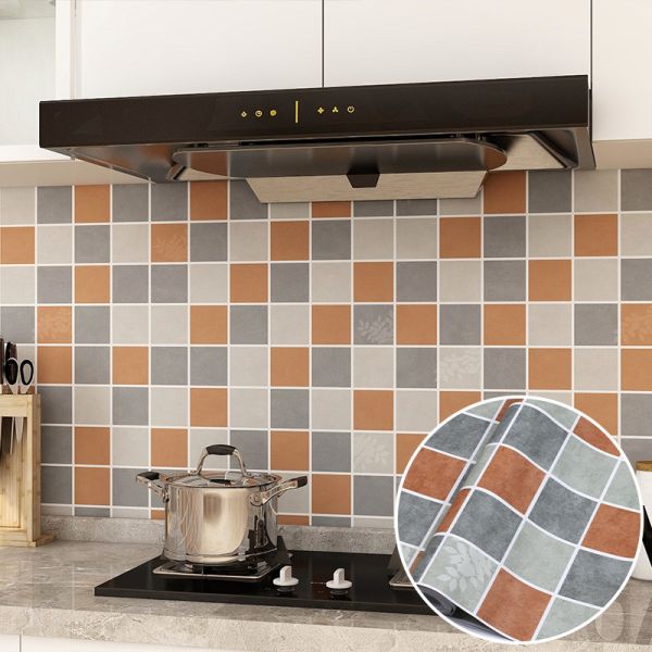Quality Ceramic Tile Mosaic PVC Self-Adhesive 3D Wallpaper for Bathroom Removable Kitchen Wallpaper for sale