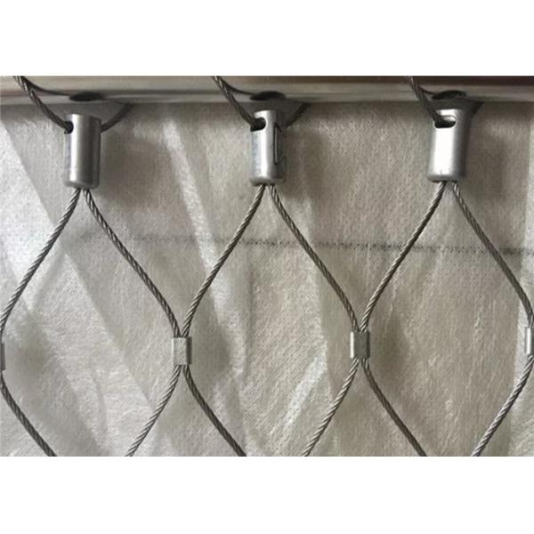 Quality 7x7 Stainless Steel Rope Mesh Netting 2mm Steel Rope Mesh Netting For Elevated Walkway Railing for sale