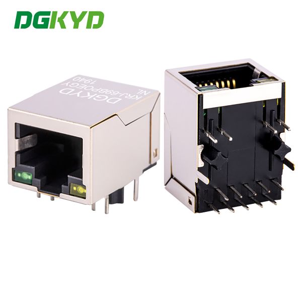 Quality POE power supply RJ45 connection socket 100Mbps Ethernet cable crystal head connector KRJ-69BPOEGYNL for sale