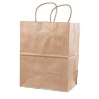 Quality Custom Your Own Logo Flexo Printed Patch Handle Kraft Paper Takeaway Bag for for sale