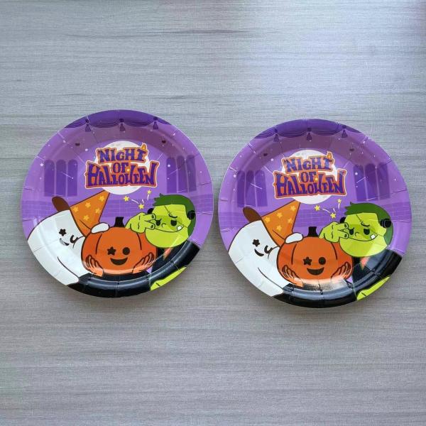 Quality 7inch Customizable Degradable Disposable Paper Plate for Home Barbecue and for sale