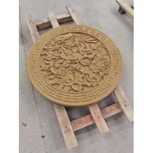 Quality Exquisite Custom Beige Sandstone Carvings Hand Carved Stone Wall Relief for sale