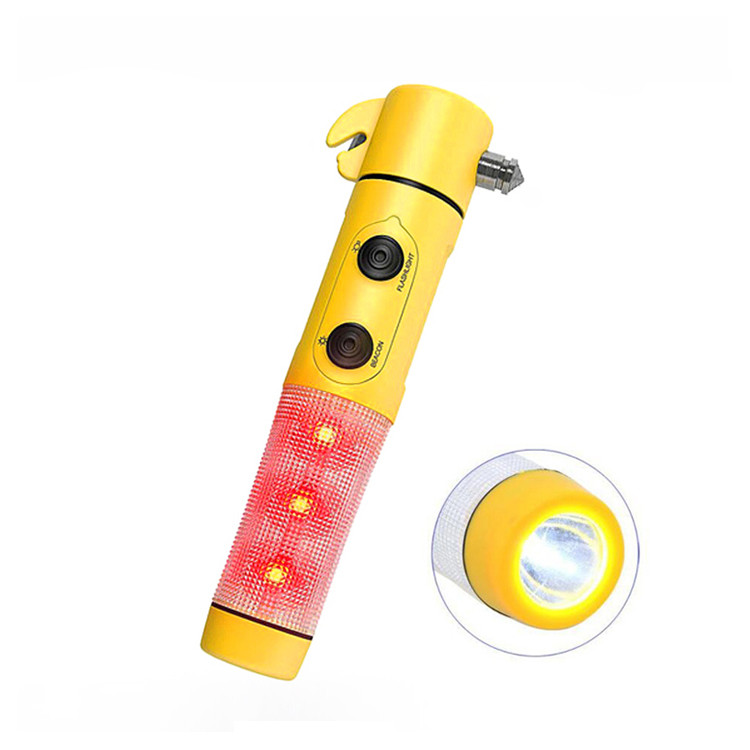 Quality Roadside Accident 4 In 1 Led Flashlight Emergency Mini Safety Hammer for for sale