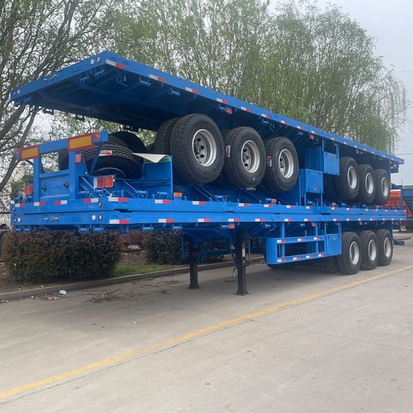 Quality 20Ft Flatbed Semi Trailer For Container Transport With Max Payload 40T for sale