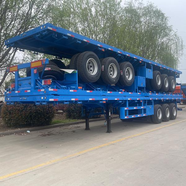 Quality Good Condition Semi-Trailer 20 Ton 30 Ton Flatbed Trailer with Flat Deck Trailer for sale