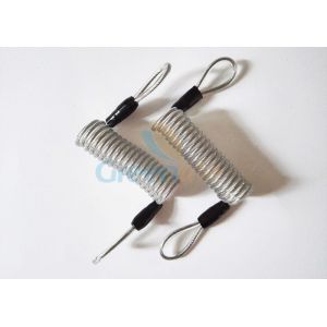 Quality Swiveling Design Plastic Coil Lanyard With Double Loops Short Retention for sale