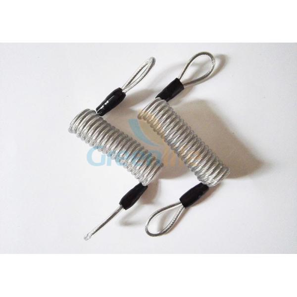 Quality Swiveling Design Plastic Coil Lanyard With Double Loops Short Retention for sale