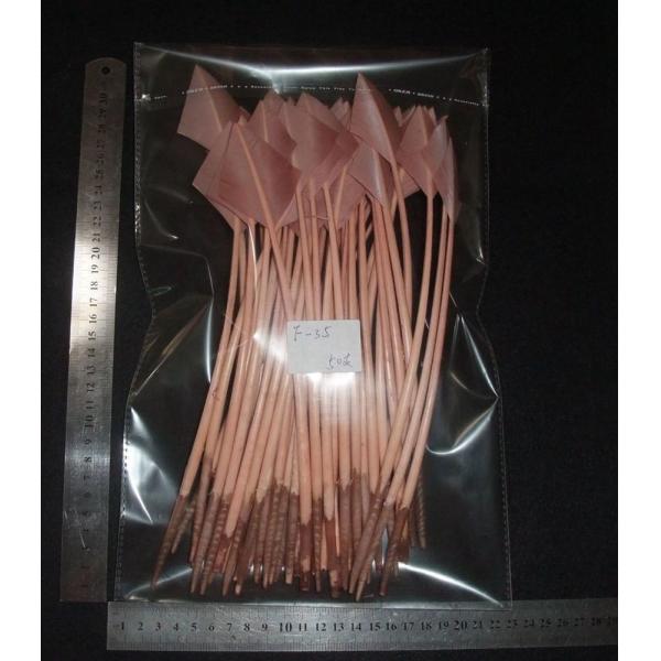 Quality Dyed Arrow Head Striped Turkey Feather Quill with Silk Screen Printing for sale