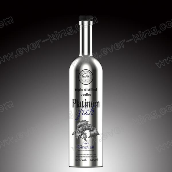 Quality Electroplated Spirit Wine Vodka Glass Liquor Bottle Customized 500ml for sale