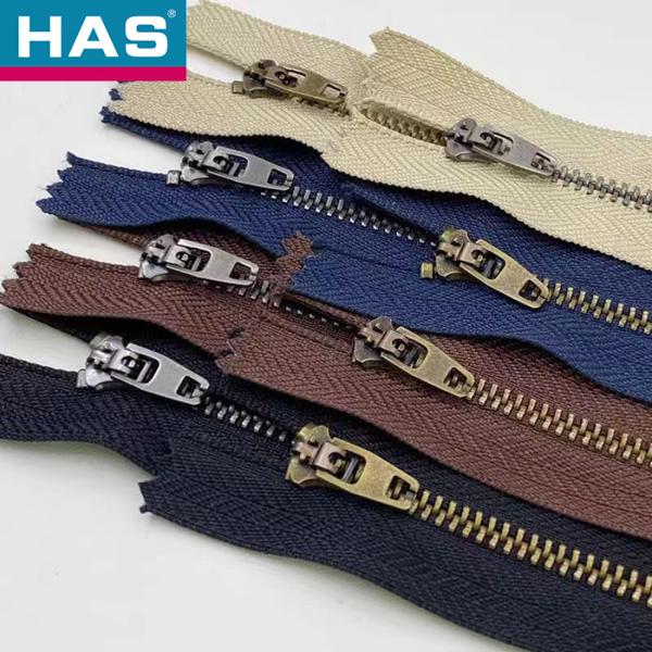 Quality Silver Teeth Closed End Metal Zip Black / Dark Blue Zipper For Jeans for sale