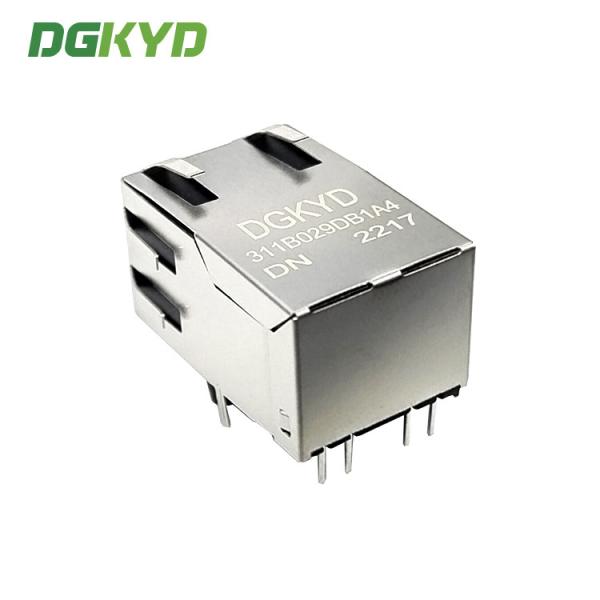 Quality DGKYD311B029DB1A4DN PCB Mount Integrated Magnetics RJ45 Jack Module Tab Up Cat5 for sale