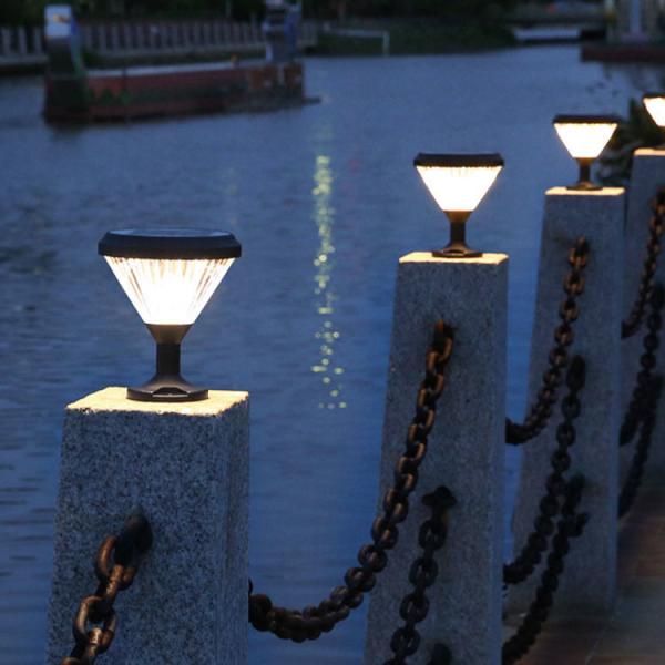 Quality Solar Waterproof Led Post Lights Outdoor Column Headlight Pillar Fence Lamp with for sale