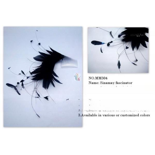 Quality Stripped Goose Flower Feather Headband , Year Occasion Feather Flower Crown for sale