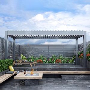 Quality Rainproof Waterproof Motorized Aluminum Pergola With Roof That Opens And Closes for sale