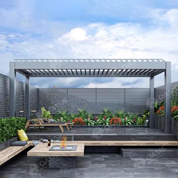 Quality Rainproof Waterproof Motorized Aluminum Pergola With Roof That Opens And Closes for sale