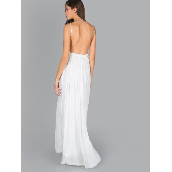 Quality Greek Goddess V neck Maxi Crochet Dress Summer Apparel for sale