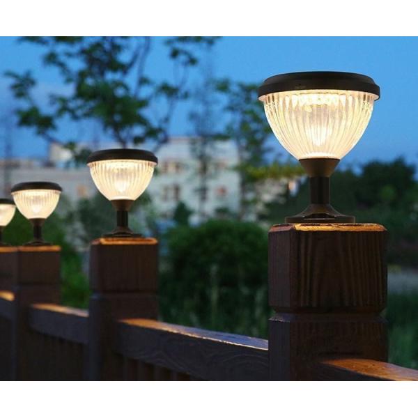 Quality Solar Energy Column Head Lamp for Outdoors Patio Pathway Landscape Illumination for sale