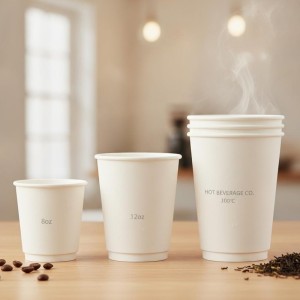 Quality Food Grade Double PE Coated Paper Cup Heat Resistant 100C Hot Coffee Tea 8oz for sale