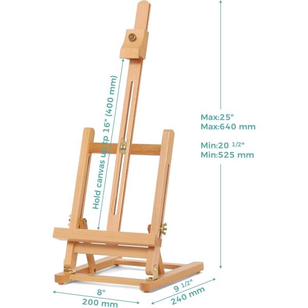 Quality 25"H Basic Tabletop Easel H Frame Sturdy Desktop Pine Wood Art Easel Adjustable for sale