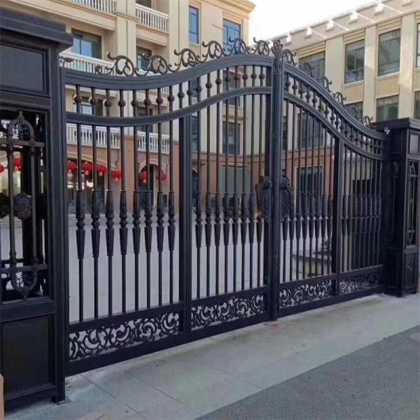 Quality Forging Ornamental Iron Gates Security Black Front Door 40x96 for sale