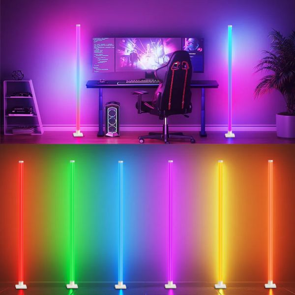 Quality LED Light Source RGB Modern Floor Lamp Multi Color Smart Corner Lighting Music for sale
